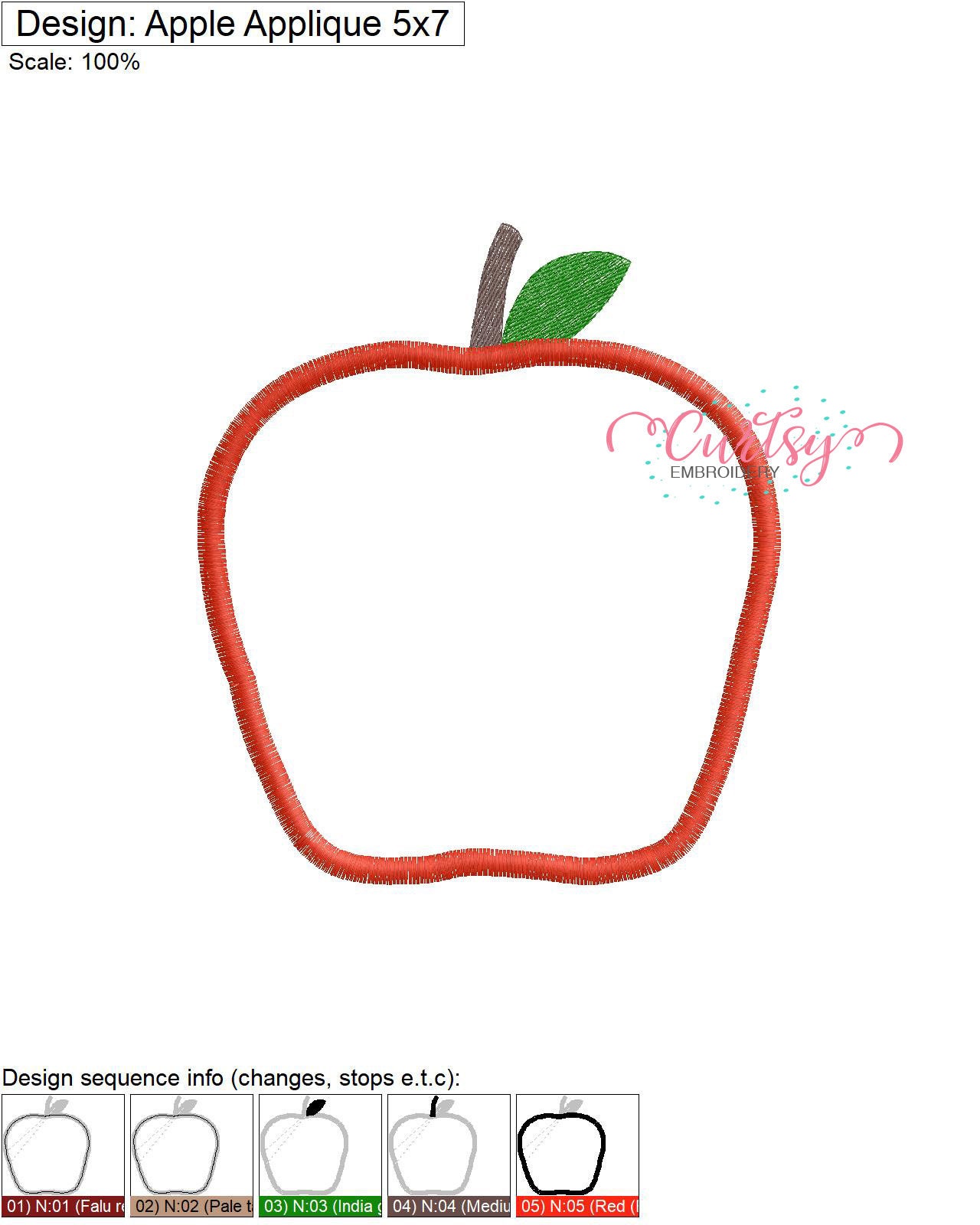 Apple Embroidery Design / Apple Applique Design / Back To | Etsy