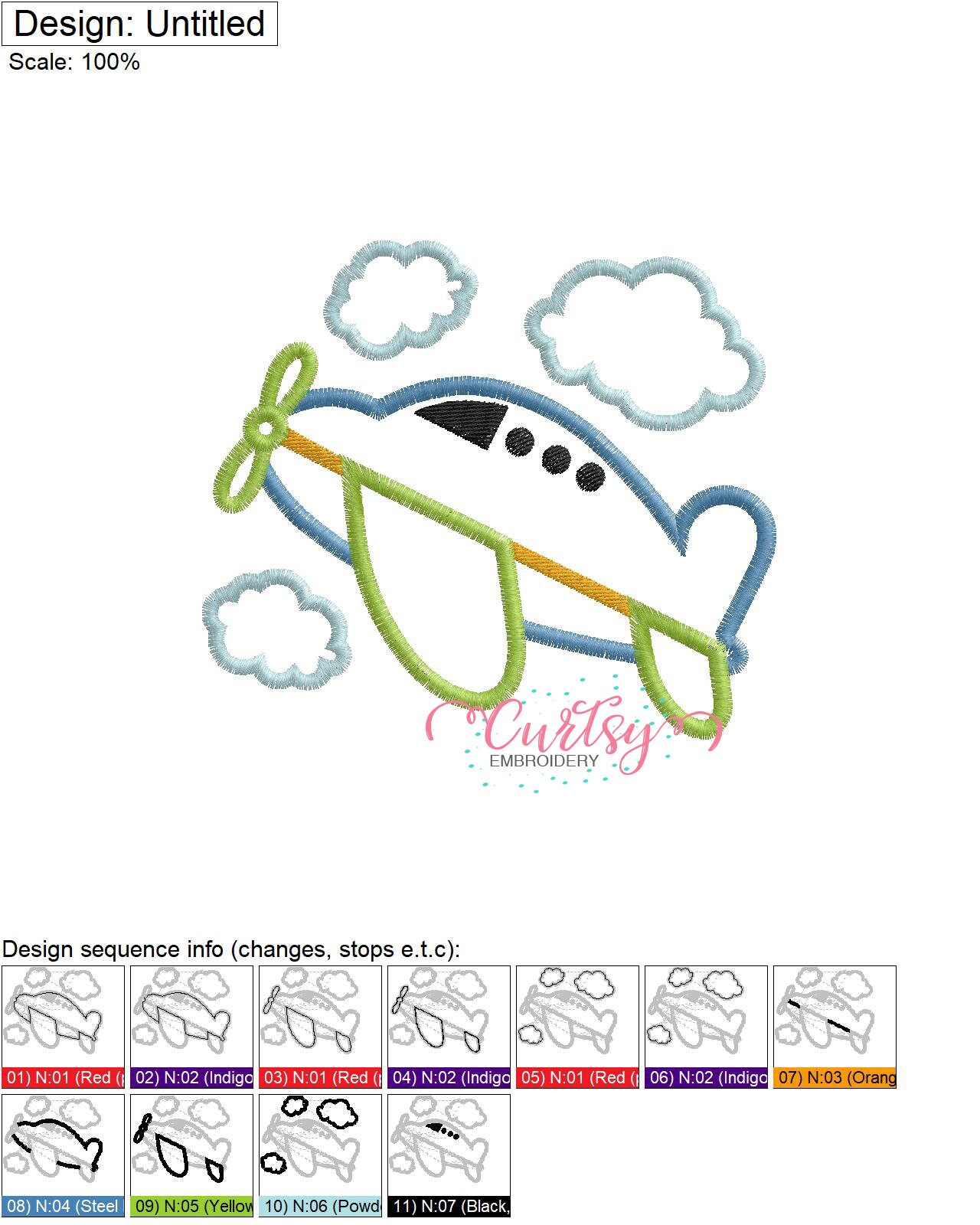 Plane Applique Design / Plane Embroidery Design / Plane | Etsy