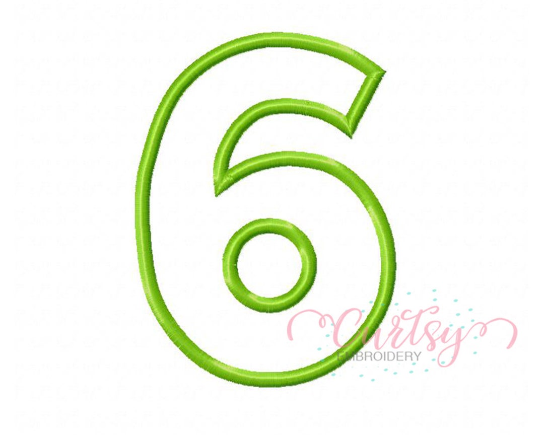Applique Numbers / 6 Applique Design / Six Applique Design / Number Six ...