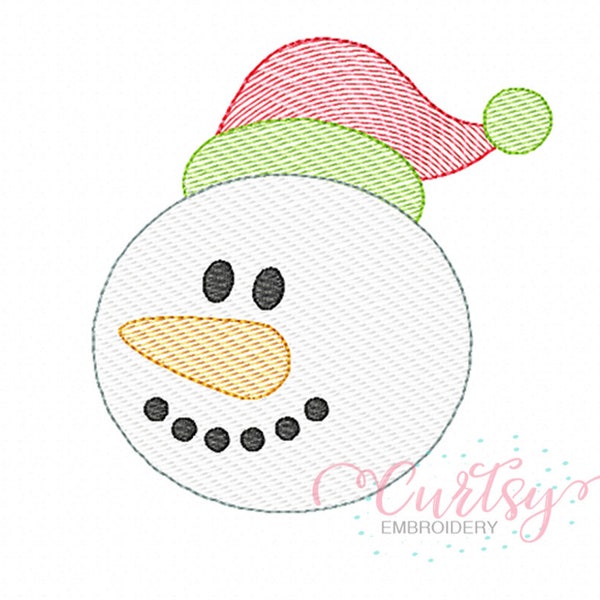 Snowman Face Embroidery - Etsy