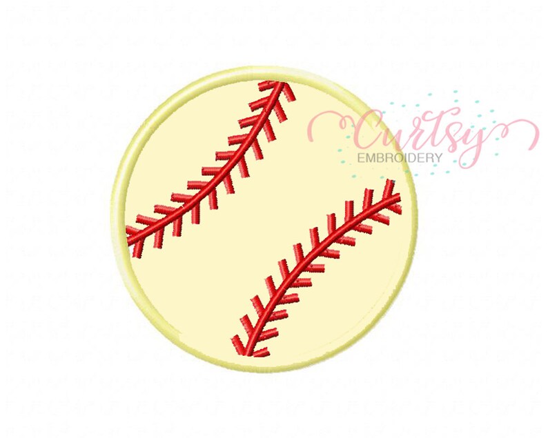 Softball Applique Design / Baseball Applique Design / Softball - Etsy