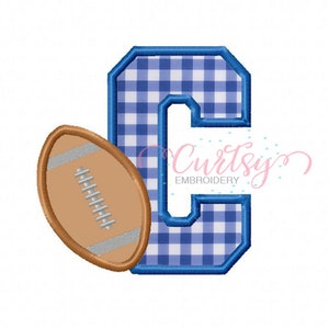 Monogram Football Applique Design / Letter C Football Embroidery Design ...