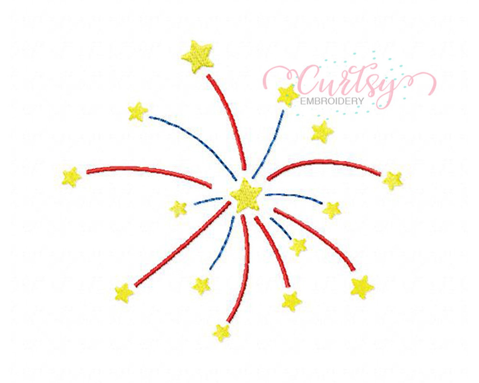 Firework Embroidery Design / 4th of July Machine Embroidery Design ...