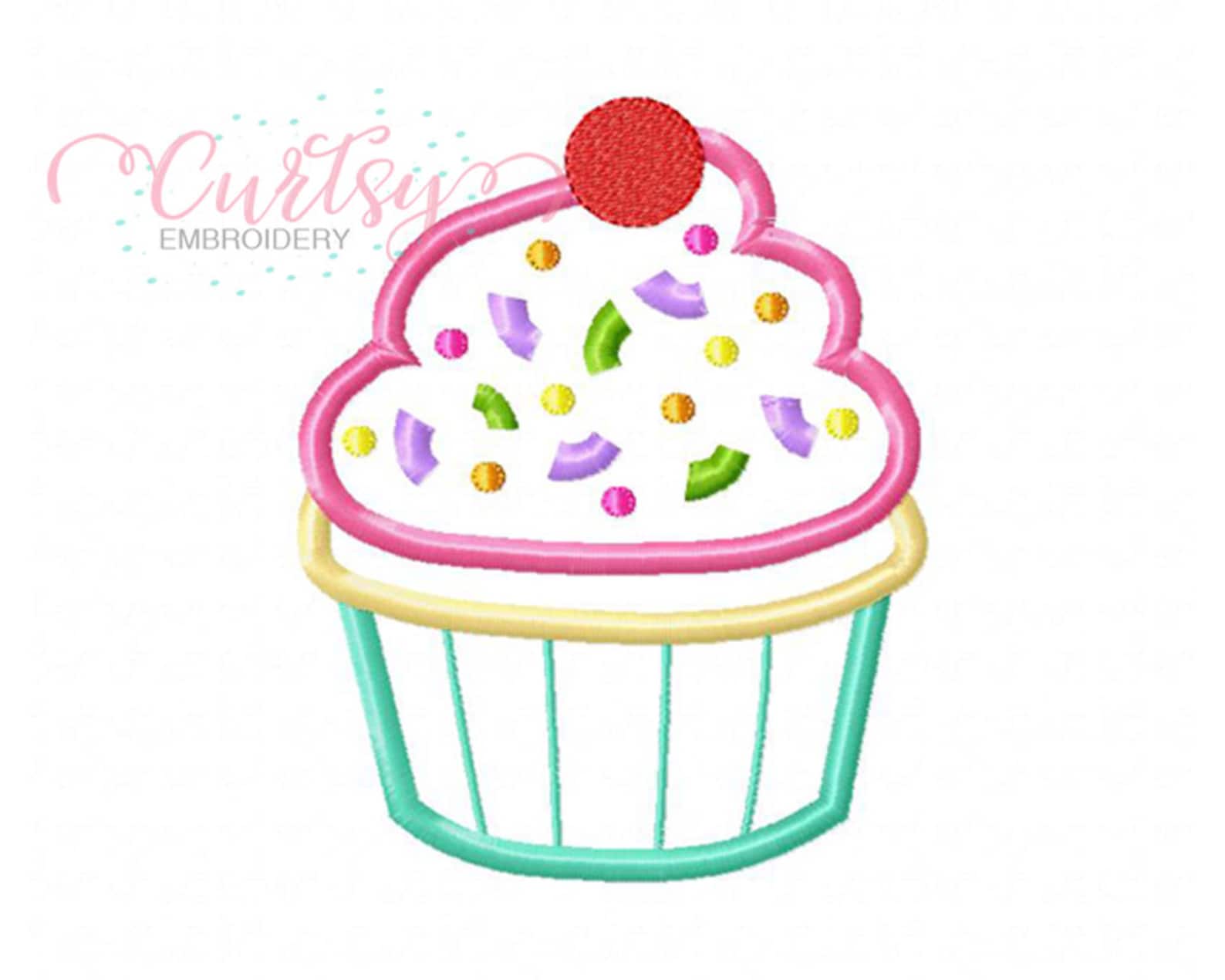 Cupcake Embroidery Design / Cupcake Applique Design / Cupcake - Etsy