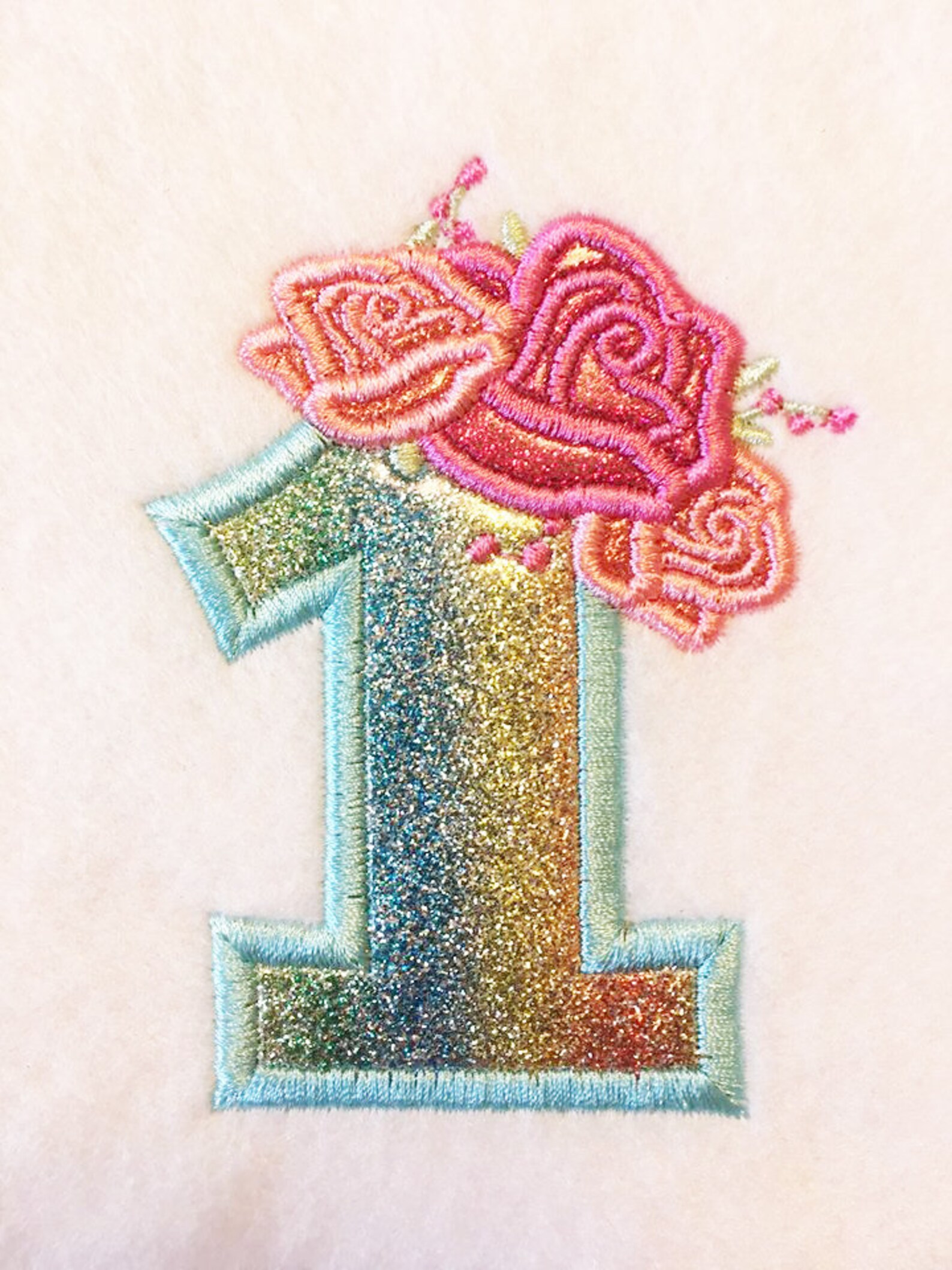 Birthday Number Applique / Floral Number Applique Design / - Etsy