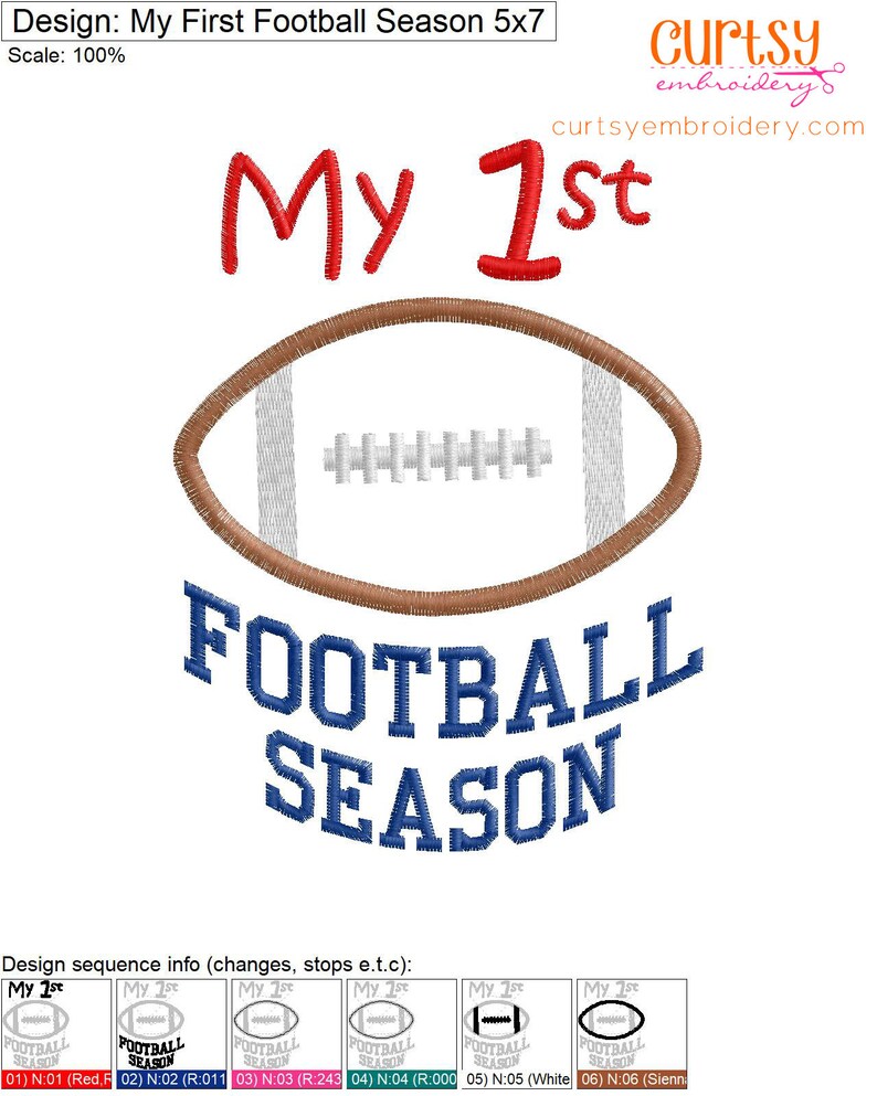 My First Football Season Embroidery Design, Baby Football Applique ...