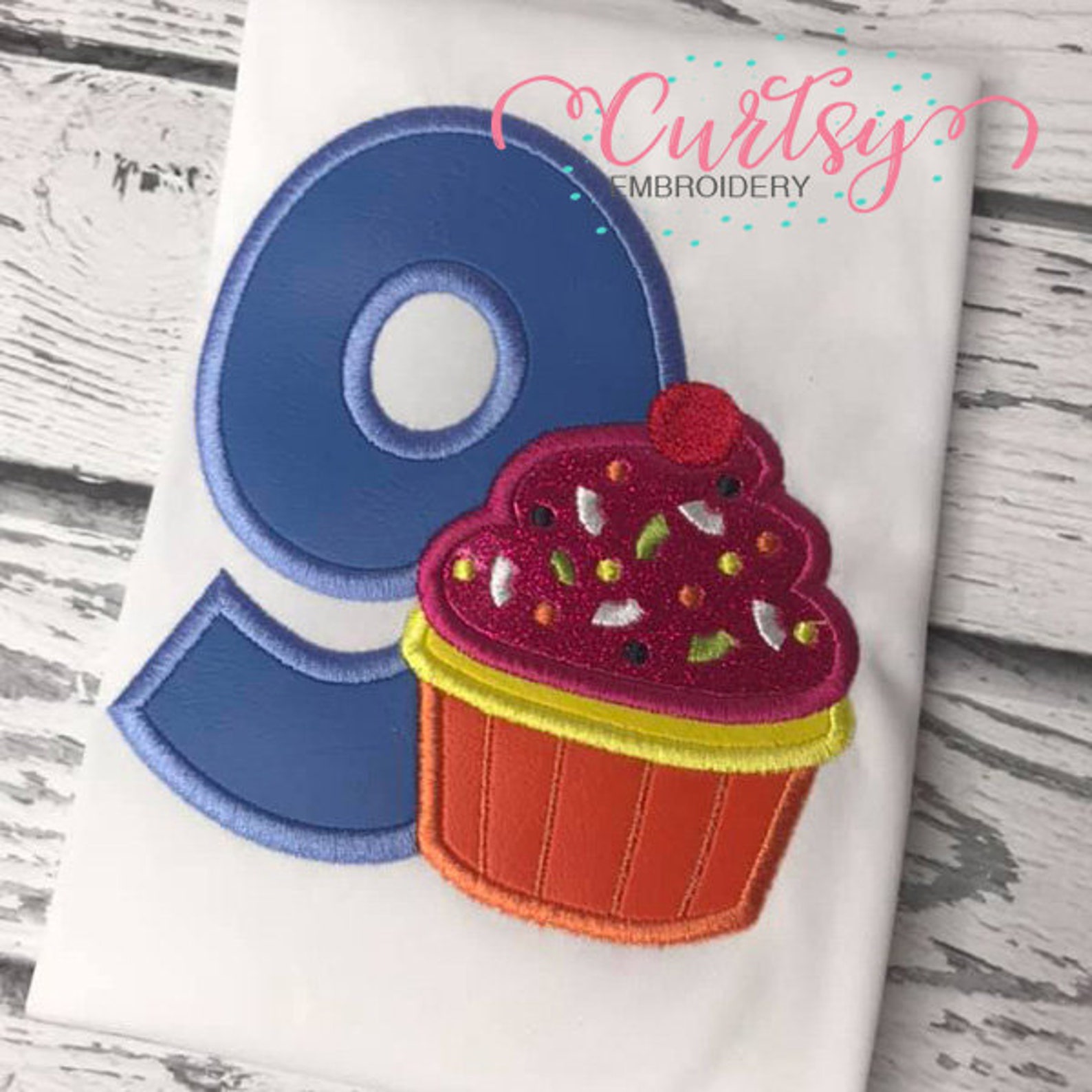 Cupcake Applique Design / Cupcake Applique Embroidery Design / 9th ...