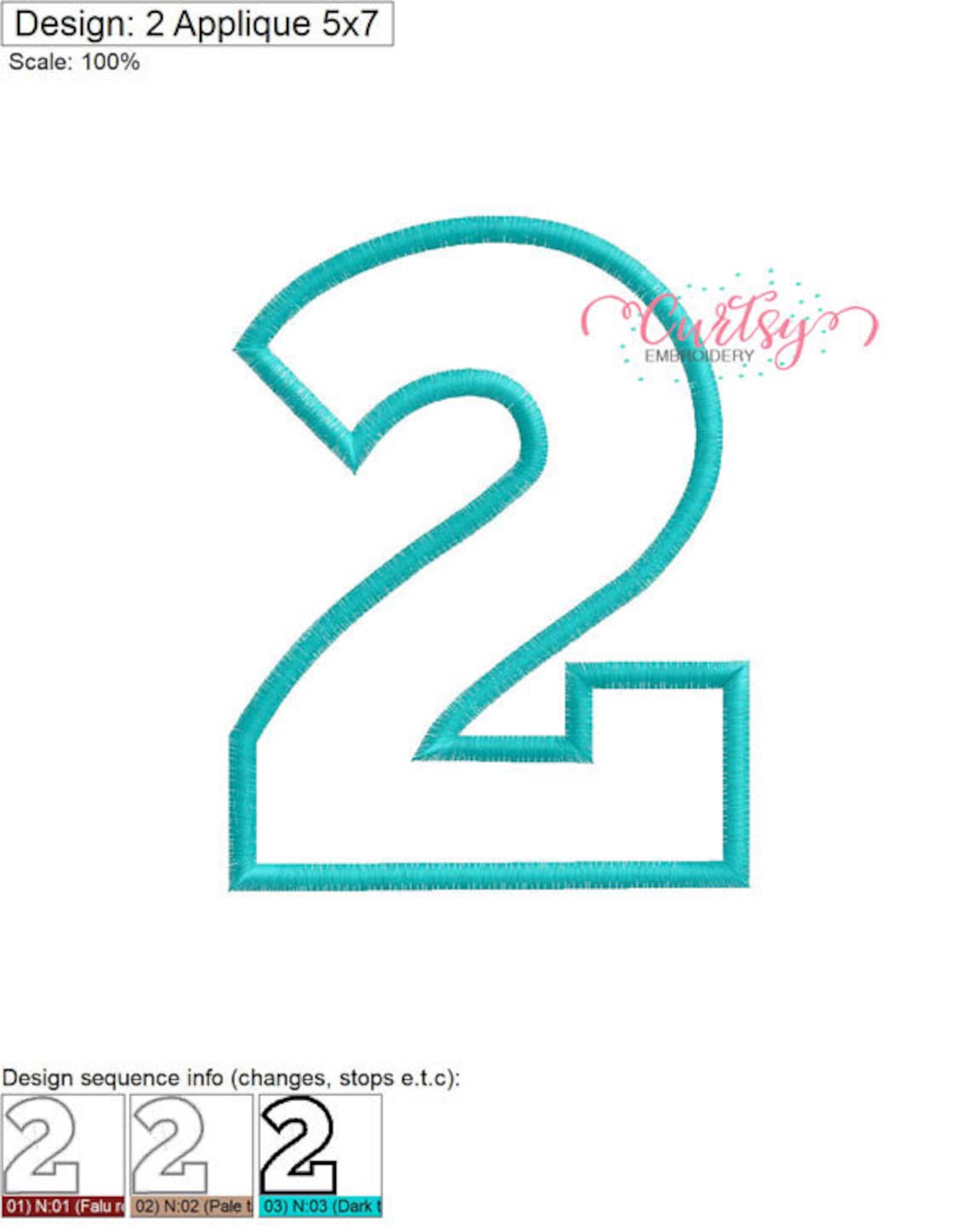 Two Applique Design / Second Birthday Embroidery Design / 2nd | Etsy