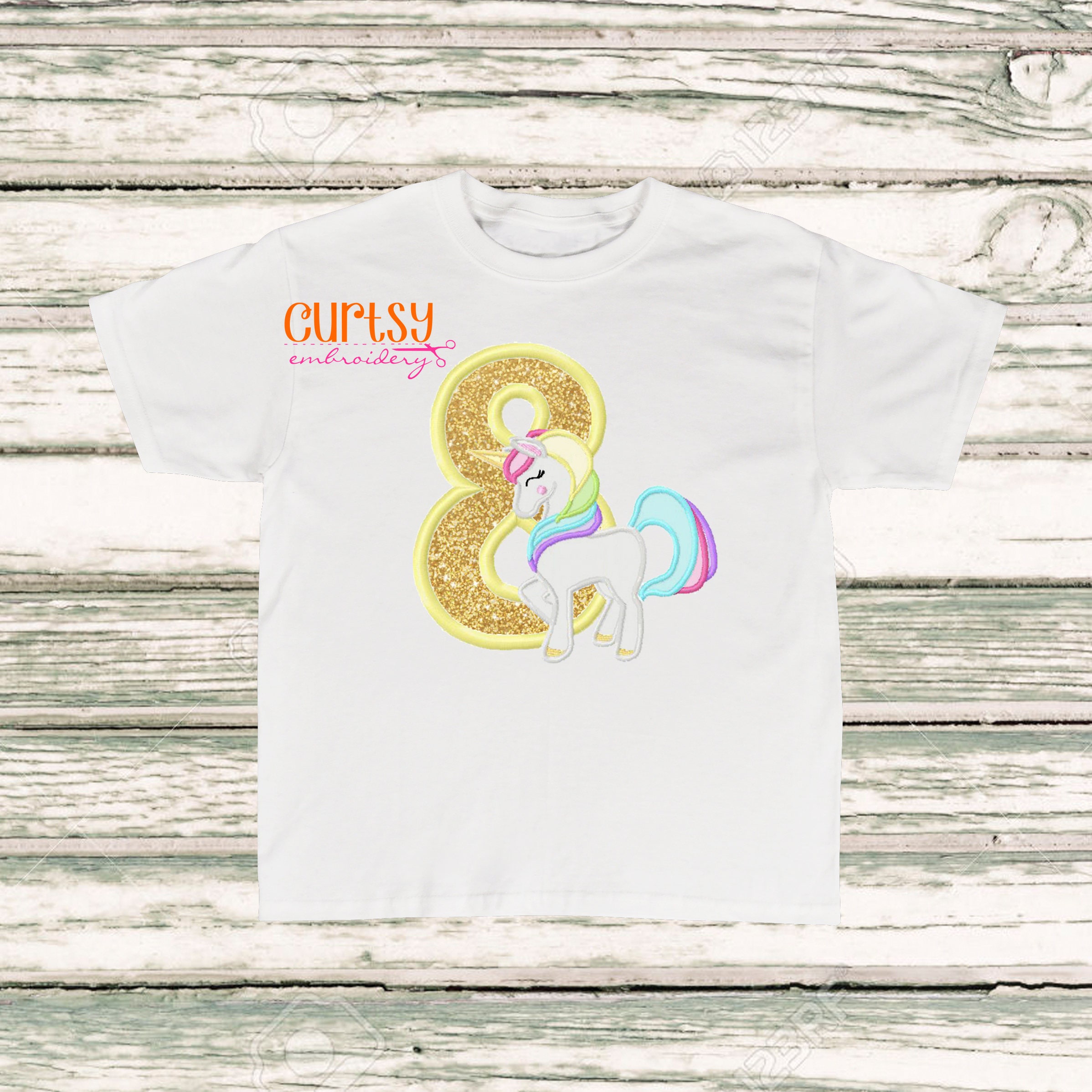 All Numbers Unicorn Birthday Embroidery Design All Numbers | Etsy