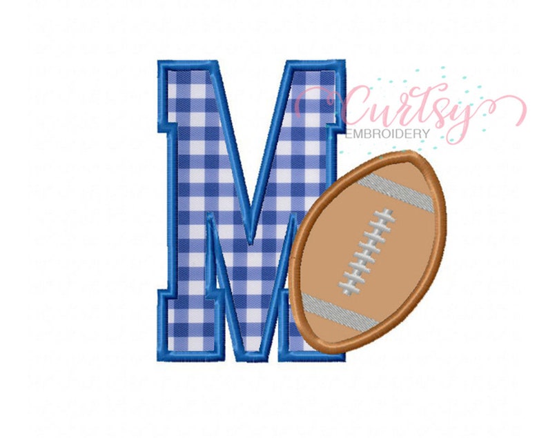 Monogram Football Applique Design / Letter M Football - Etsy