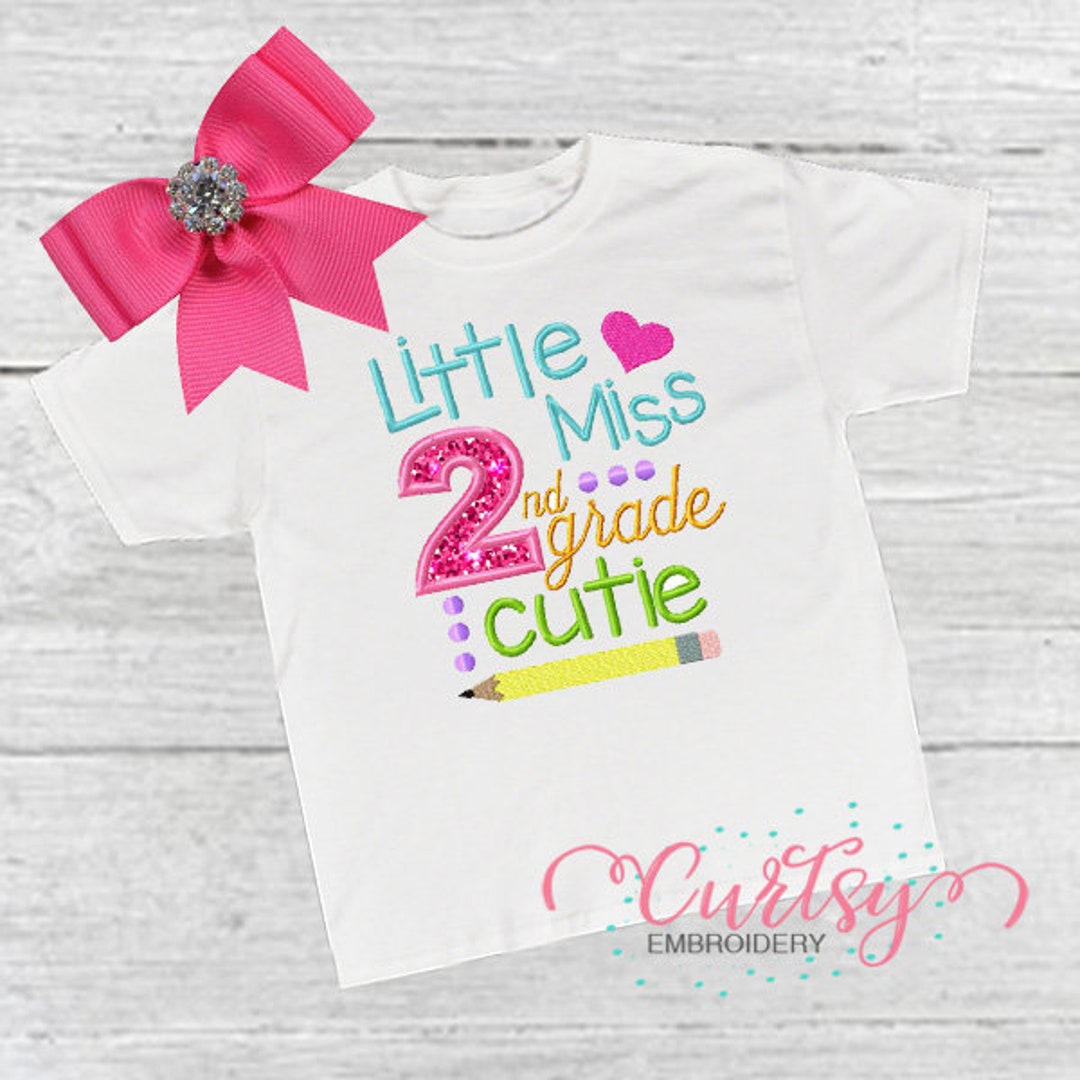 2nd Grade Applique Design / Back to School Embroidery Design / School ...