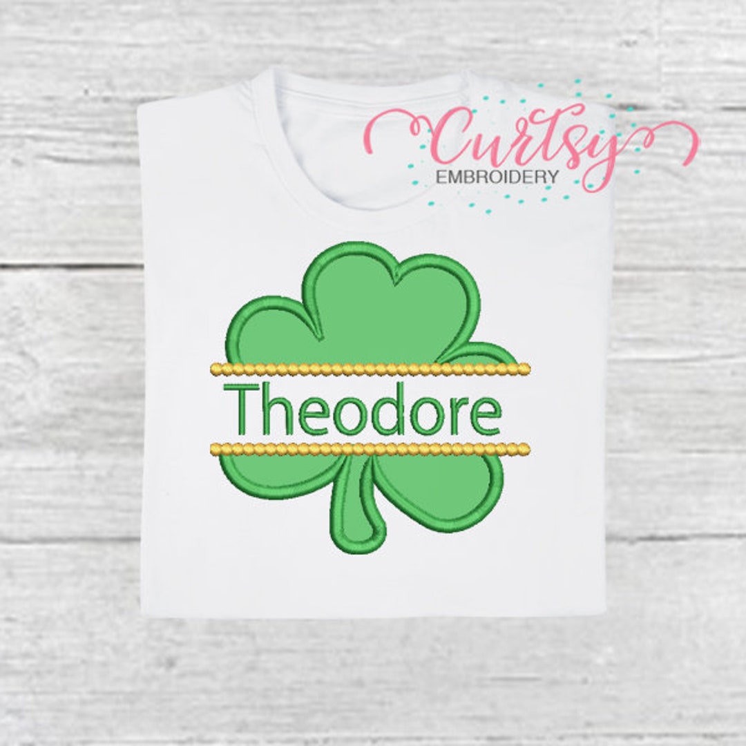 Shamrock Monogram Applique Design / Shamrock Applique Design / Split ...