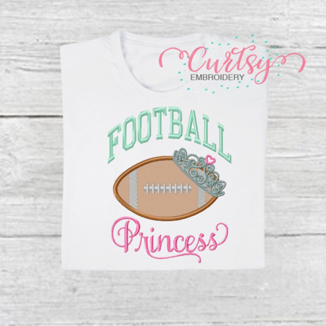 Football Princess Embroidery Design / Football Princess Applique Design ...