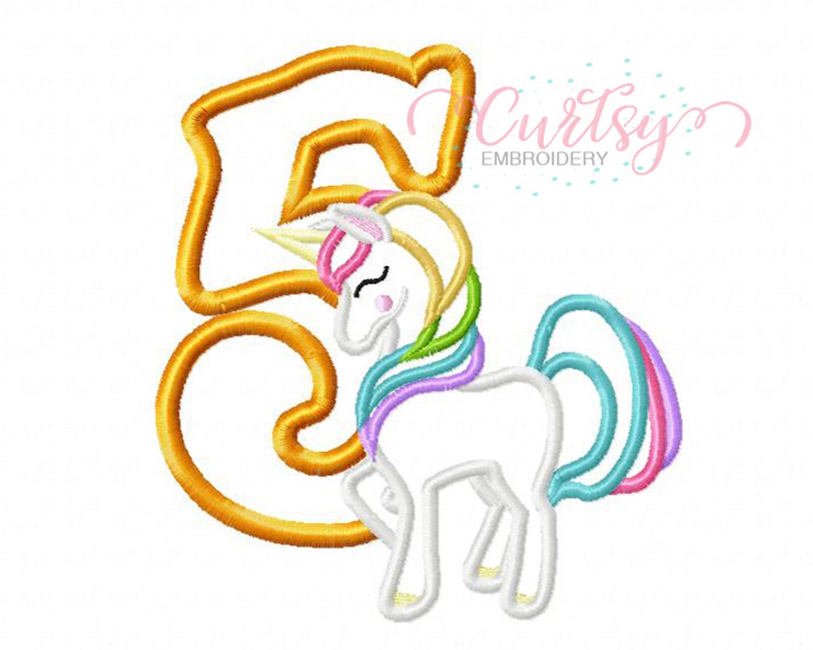 Unicorn Embroidery Design / Unicorn Birthday Embroidery Design | Etsy