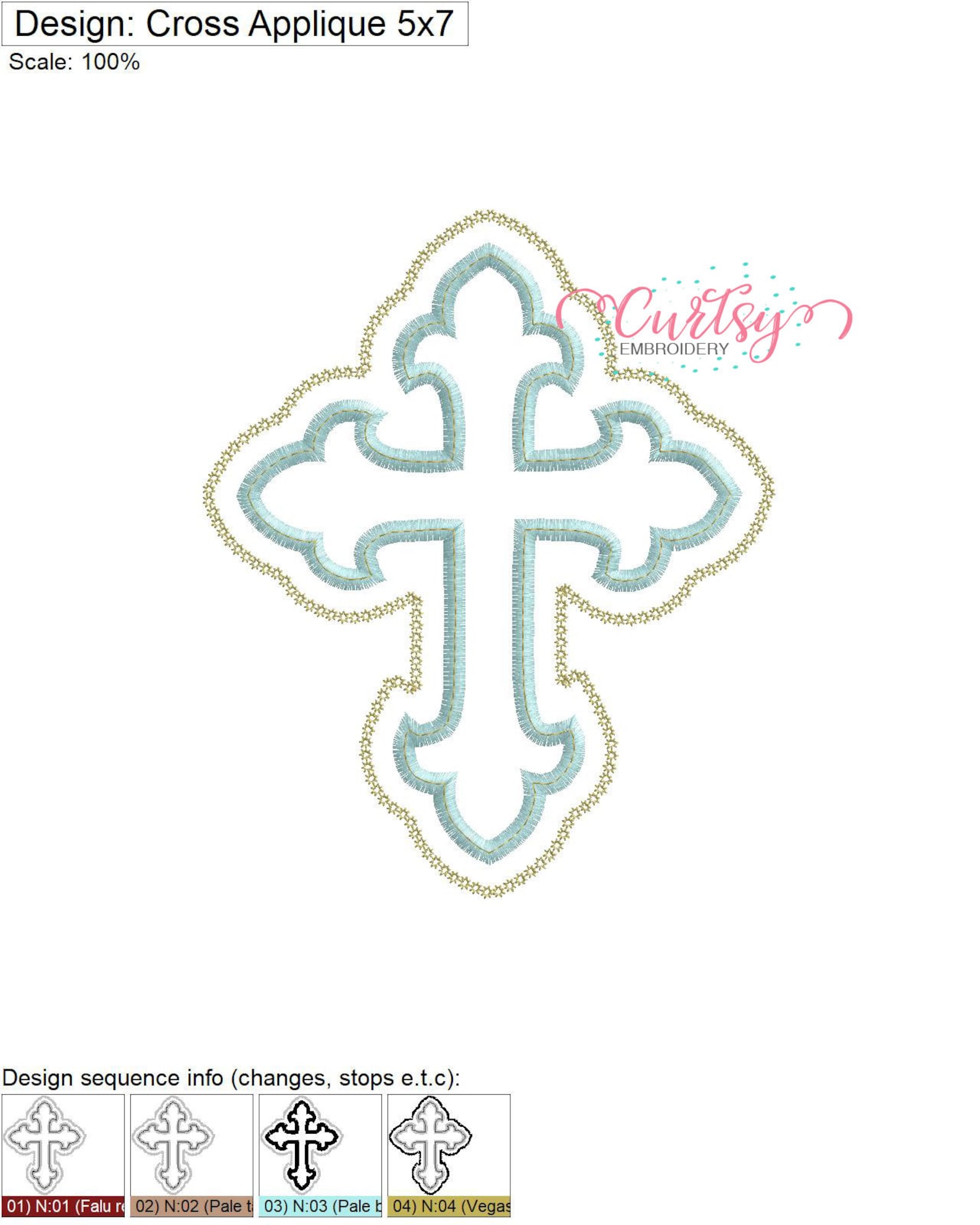 Cross Embroidery Design / Cross Applique Design / Baptism - Etsy