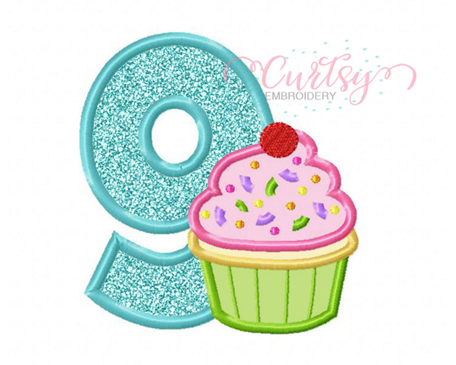 Cupcake Applique Design / Cupcake Applique Embroidery Design / 9th ...