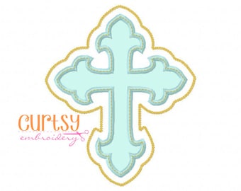 Machine Embroidery Design Applique Cross With Circle INSTANT - Etsy
