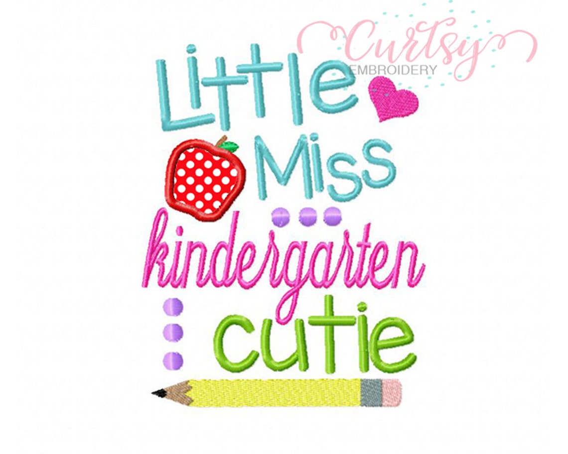 Kindergarten Embroidery Design / Back to School Embroidery - Etsy