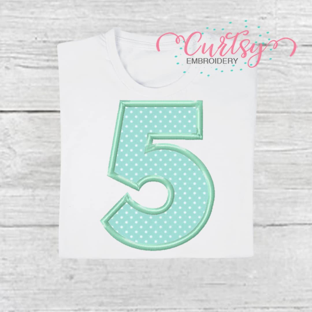 Applique Numbers / 5 Applique Design / Five Applique Design / Number ...