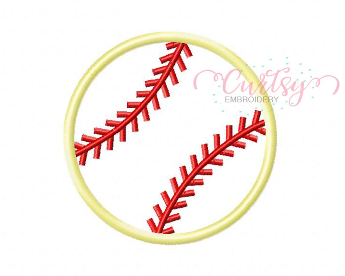 Softball Applique Design / Baseball Applique Design / Softball - Etsy