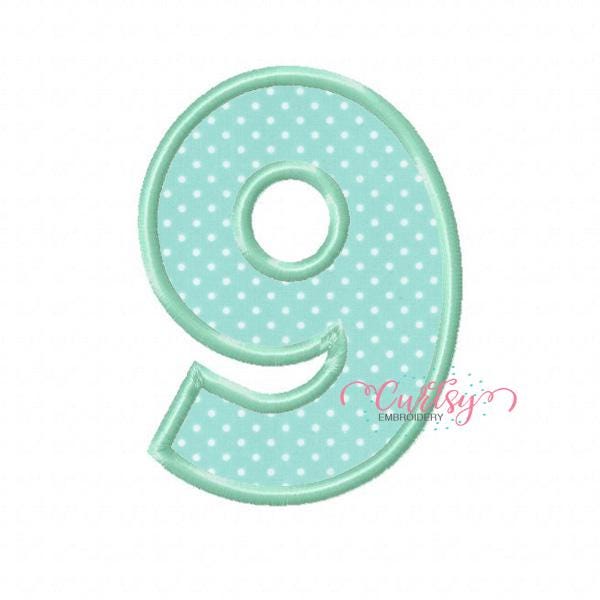 Applique Numbers / 9 Applique Design / Nine Applique Design / Number ...