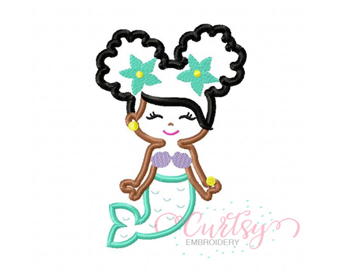 Mermaid Embroidery Design / Mermaid Applique Design / Mermaid - Etsy