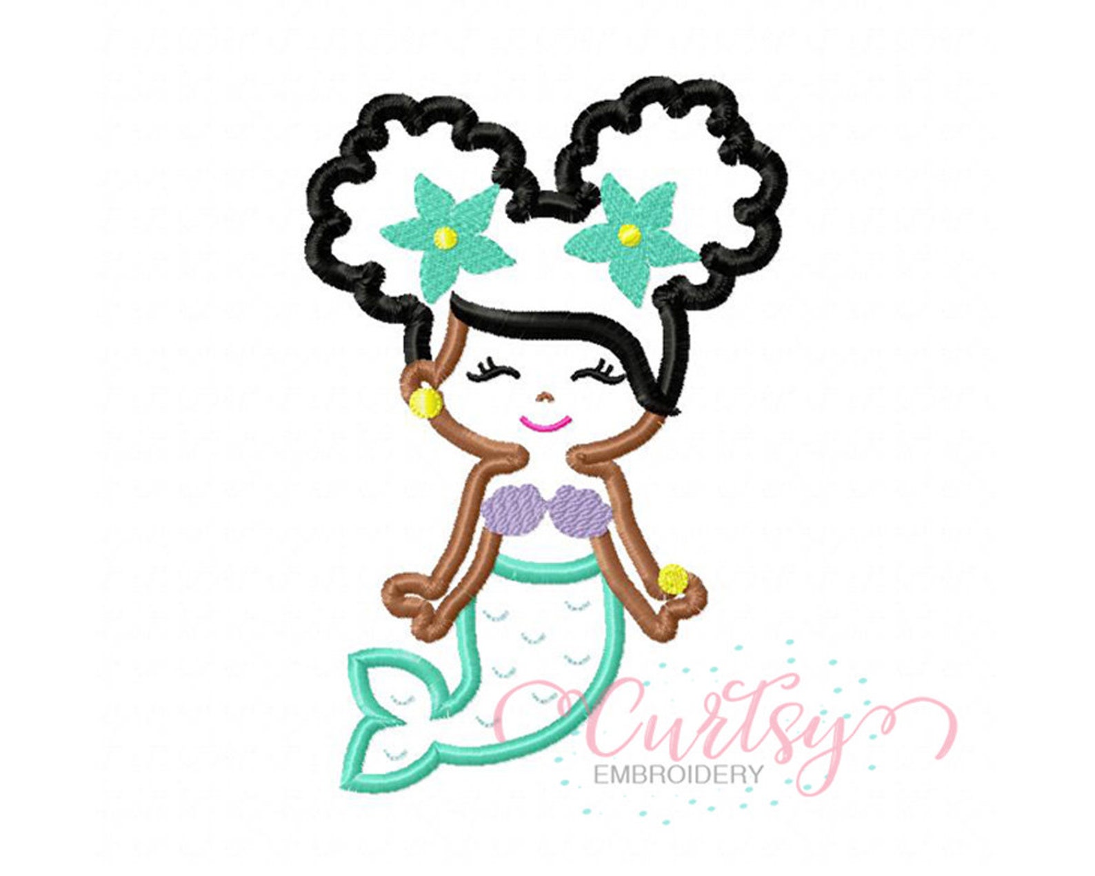 Mermaid Embroidery Design / Mermaid Applique Design / Mermaid - Etsy