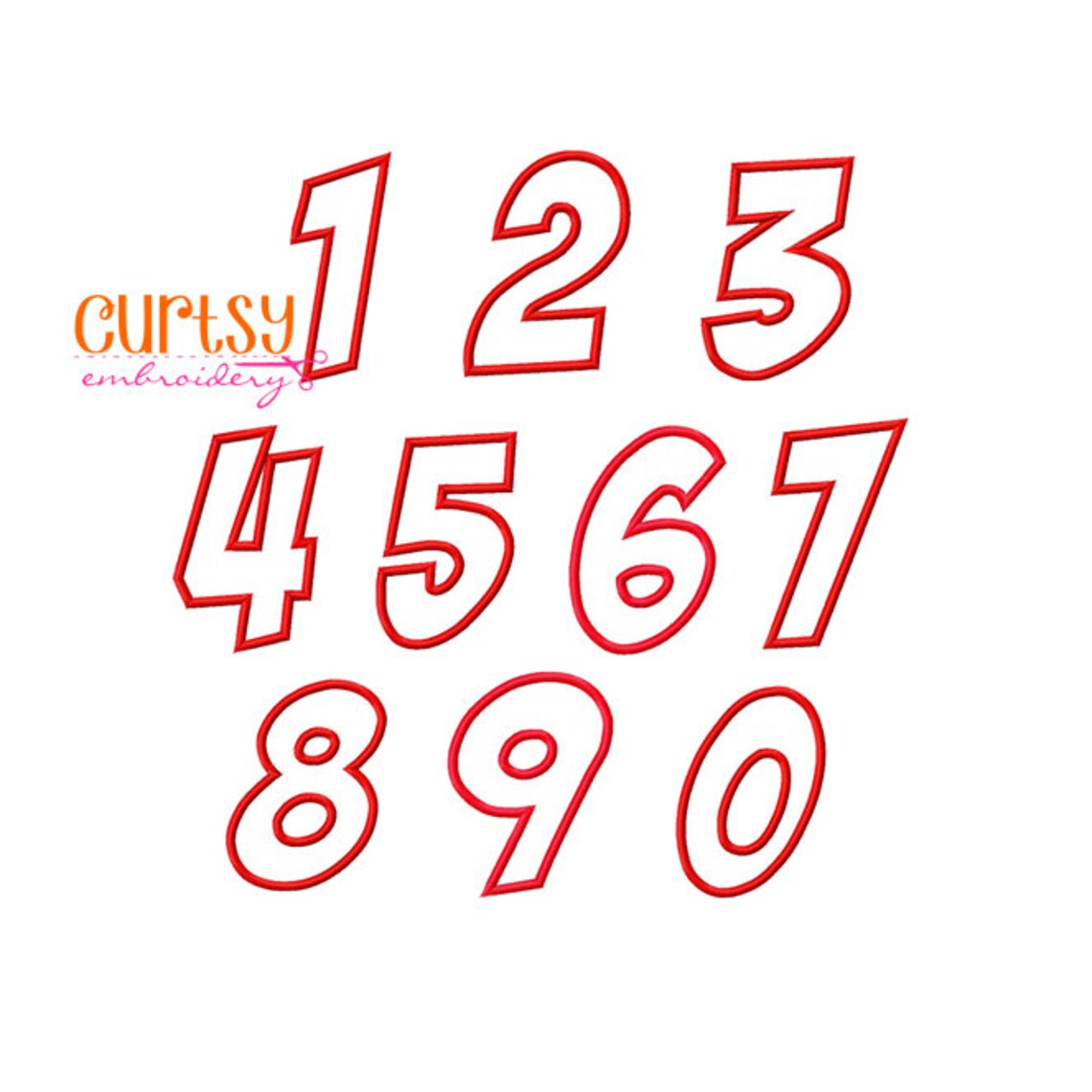 Numbers Embroidery Design Numbers Applique Design Birthday - Etsy