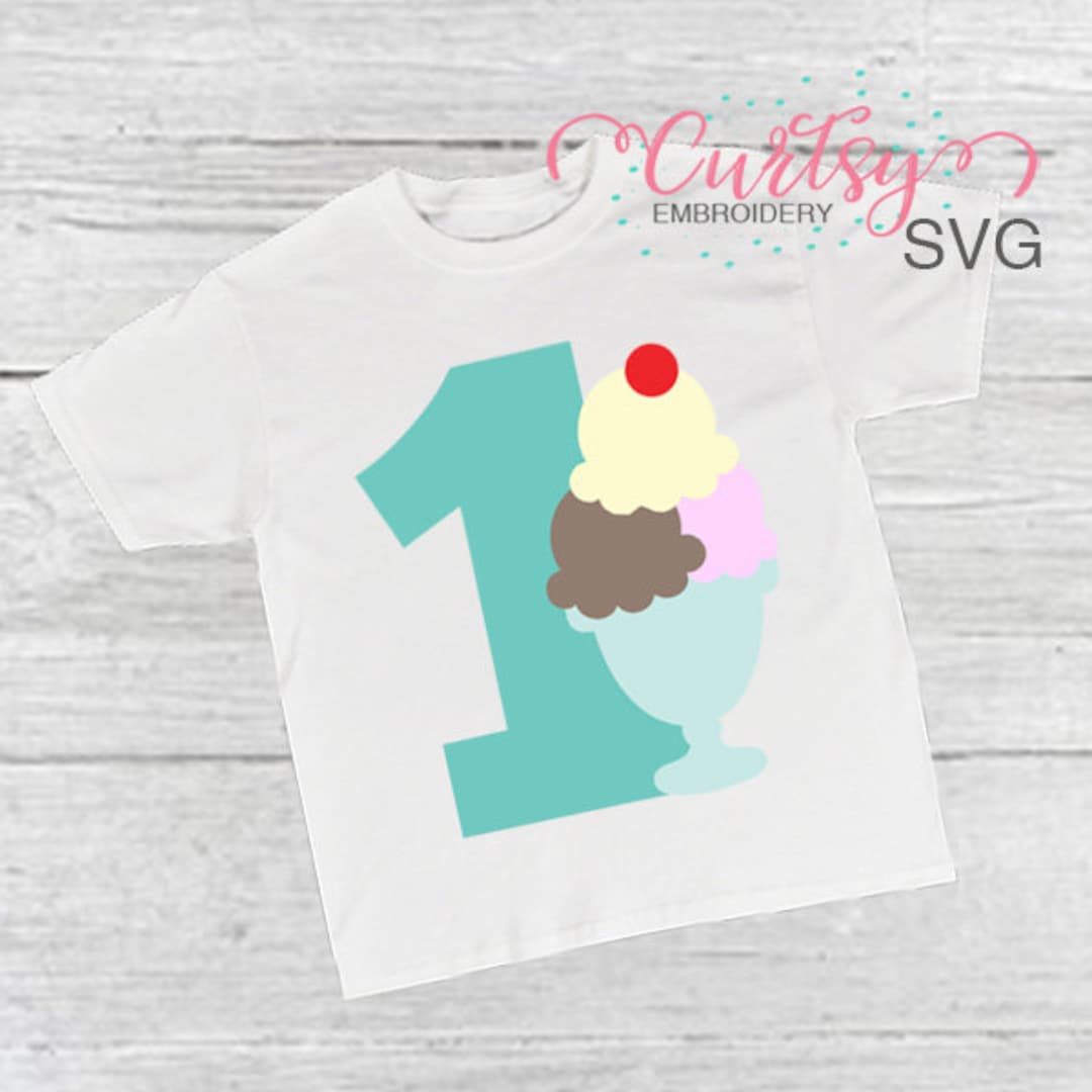 1st Birthday Ice Cream Sundae SVG / Ice Cream Svgs / Birthday Svg ...