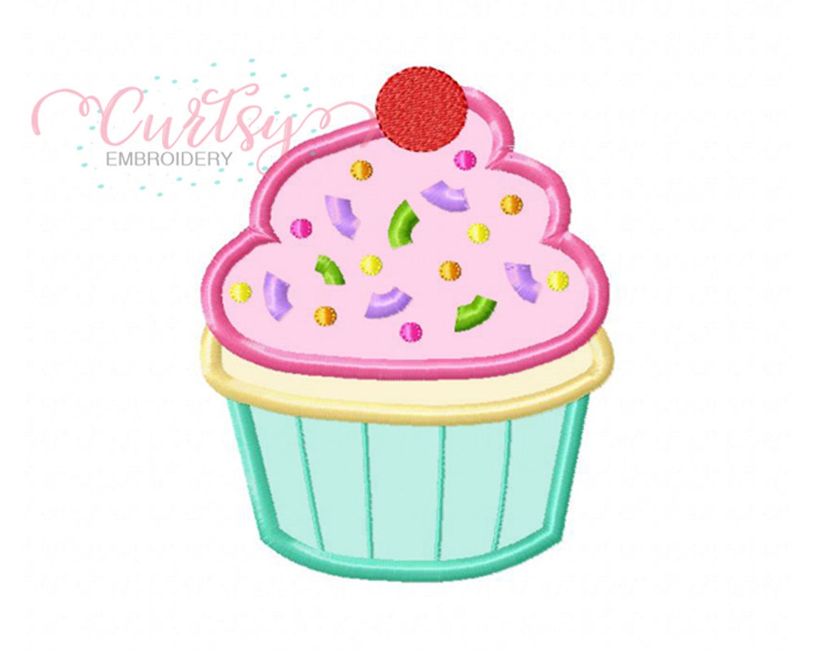 Cupcake Applique Design / Cupcake Embroidery Design / 9 Sizes ...