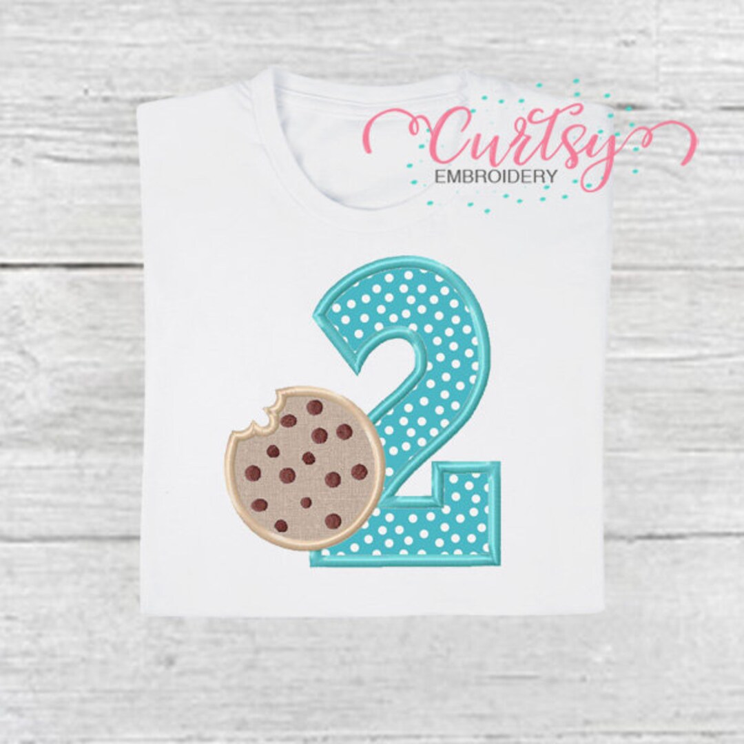 Second Birthday Chocolate Chip Cookie Applique Design / Cookie Applique ...