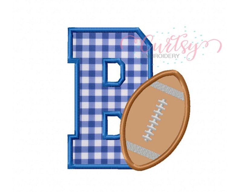 Monogram Football Applique Design / Letter B Football - Etsy
