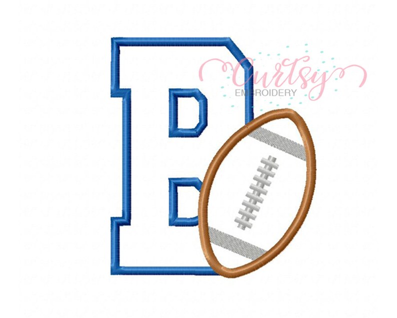 Monogram Football Applique Design / Letter B Football - Etsy
