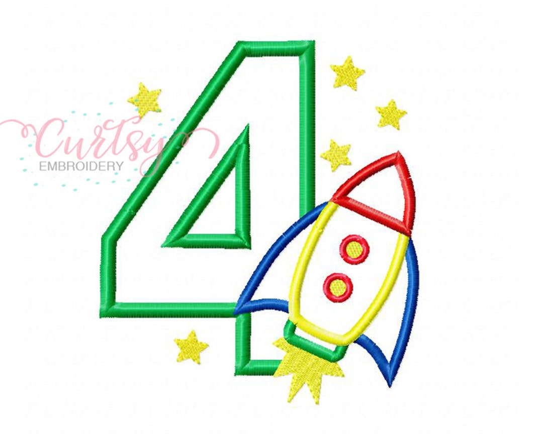 Rocket Ship Embroidery Design / Rocket Applique Design / Outer Space ...