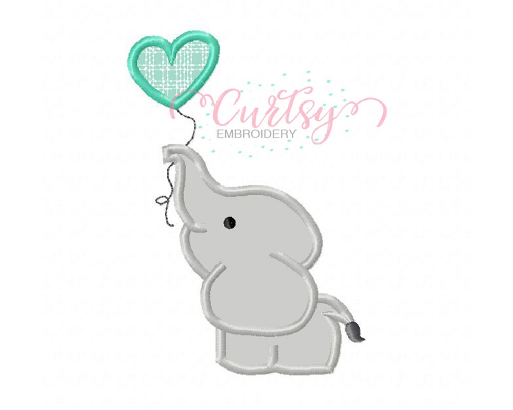 Baby Elephant Applique Design / Cute Baby Elephant Applique / - Etsy
