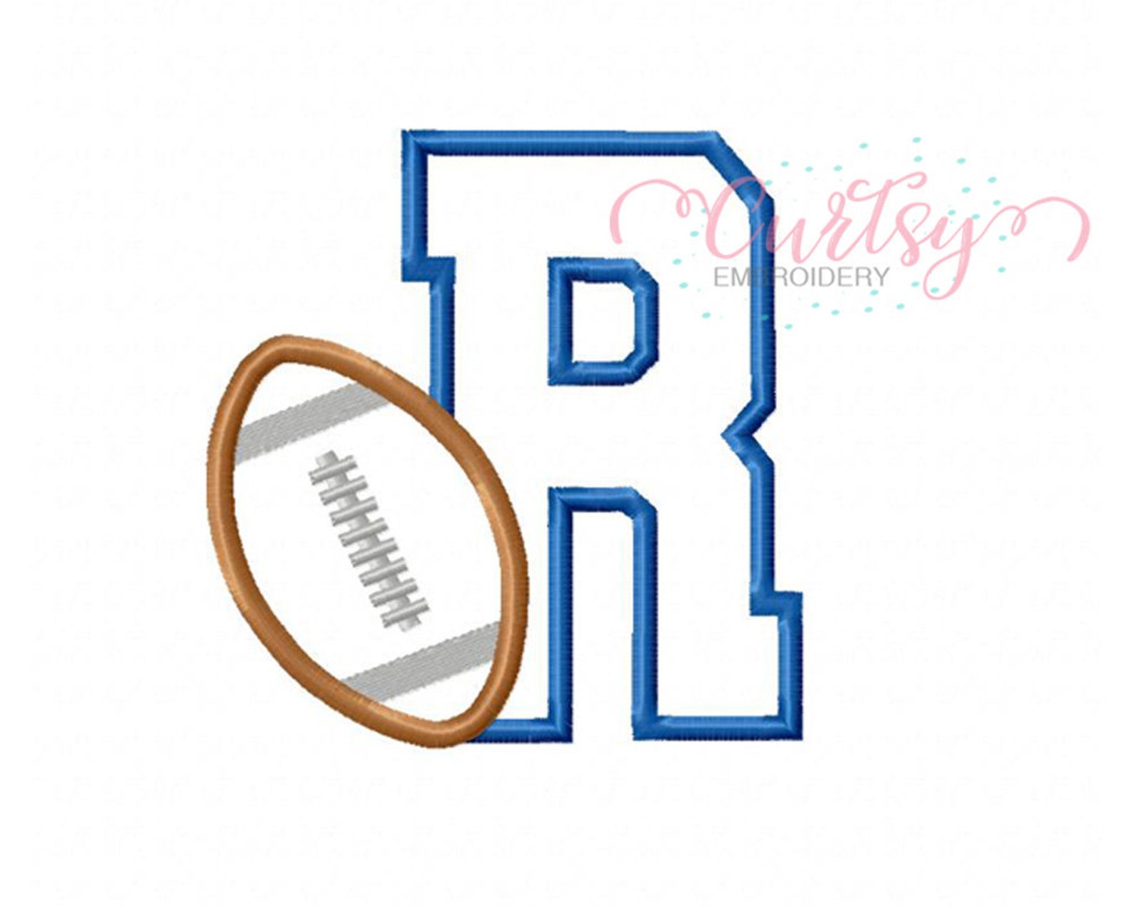 Monogram Football Applique Design / Letter R Football - Etsy