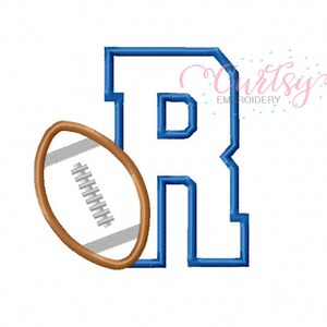 Monogram Football Applique Design / Letter R Football Embroidery Design ...