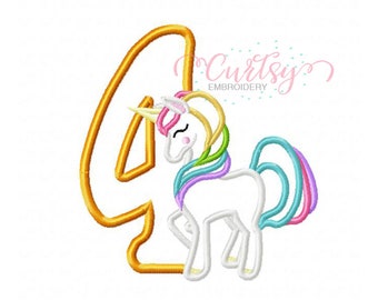 Unicorn Embroidery Design / Unicorn Birthday Embroidery Design | Etsy