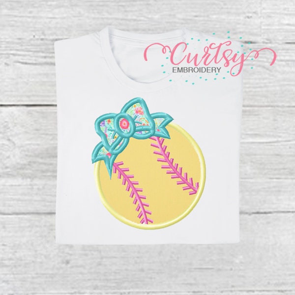 Softball Applique - Etsy