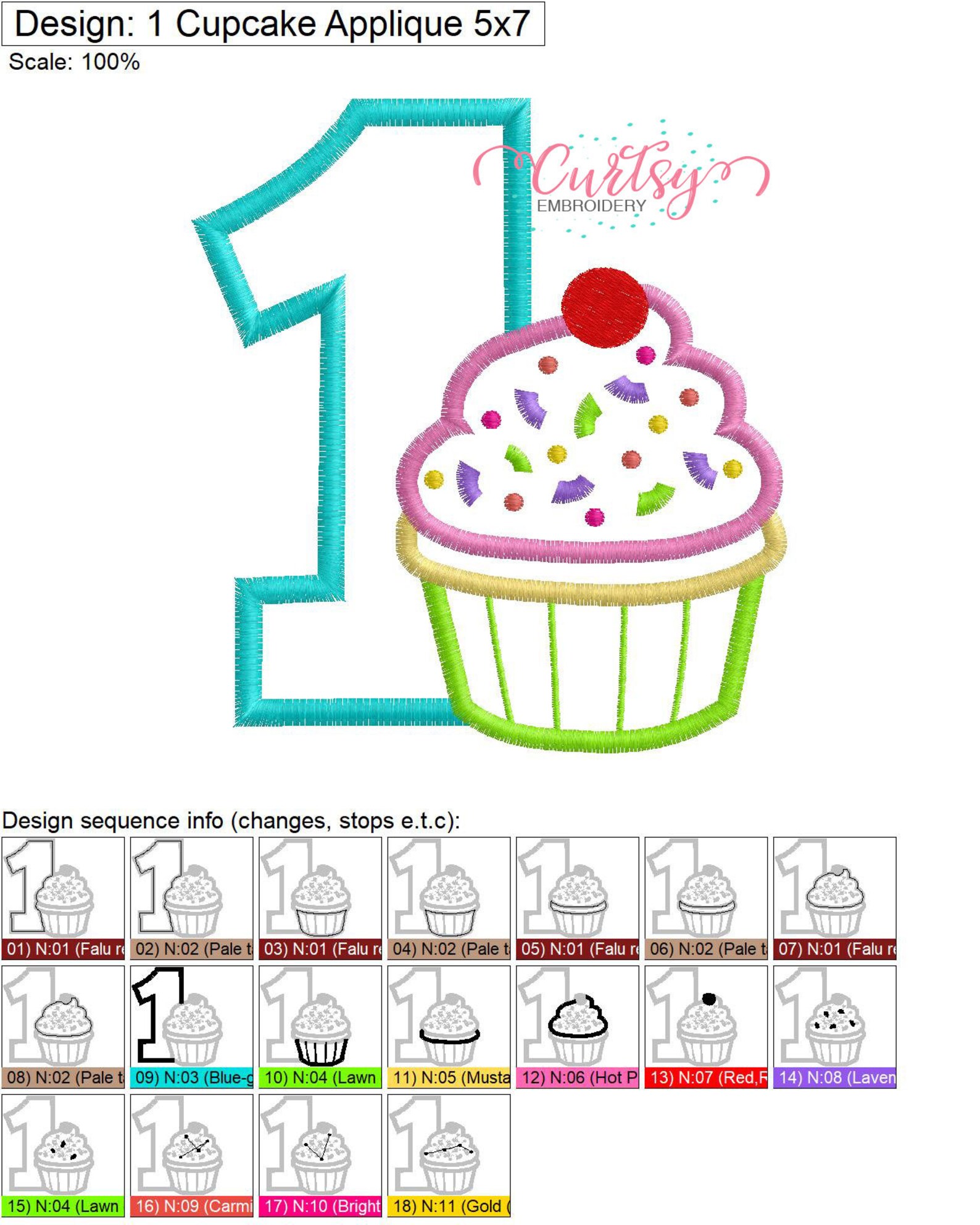 1st Birthday Applique Design / Cupcake Applique Embroidery | Etsy