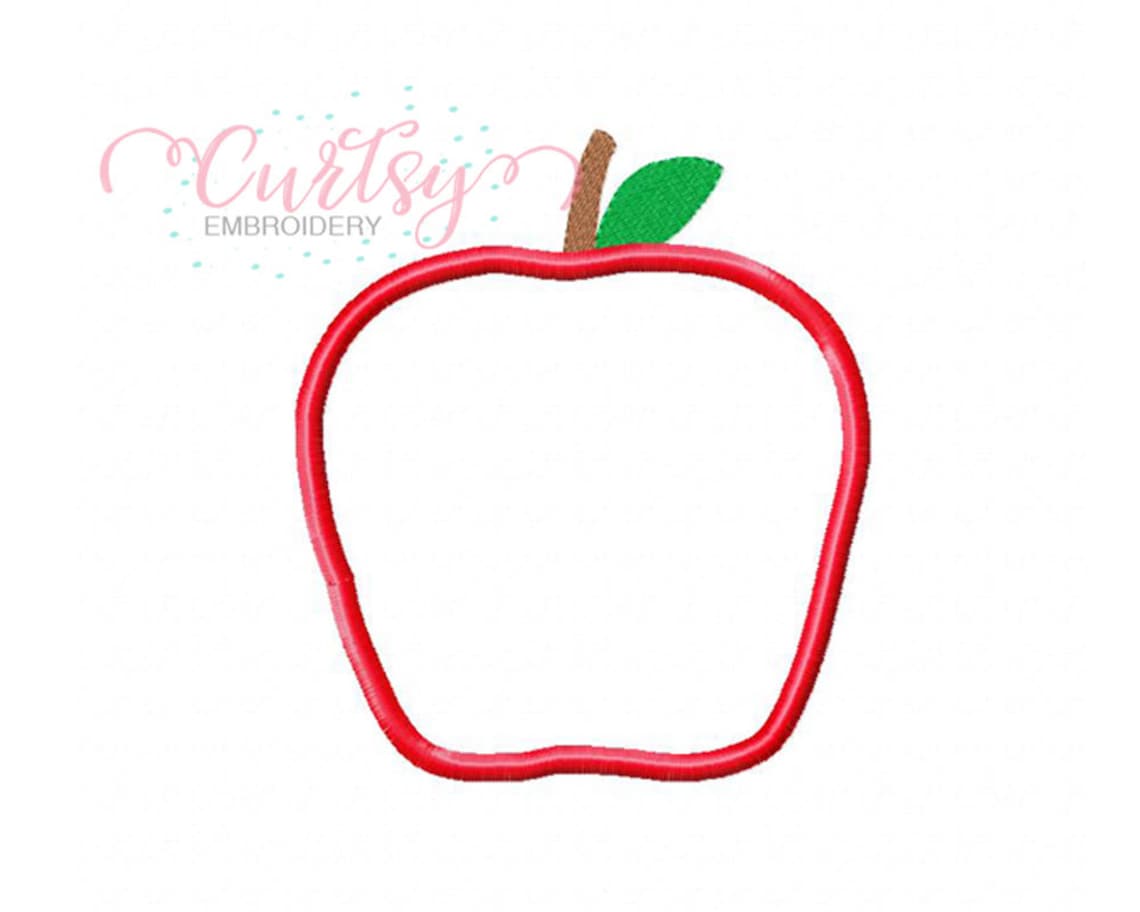 Apple Embroidery Design / Apple Applique Design / Back To | Etsy