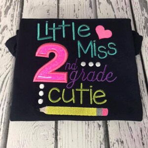 2nd Grade Applique Design / Back to School Embroidery Design / School ...