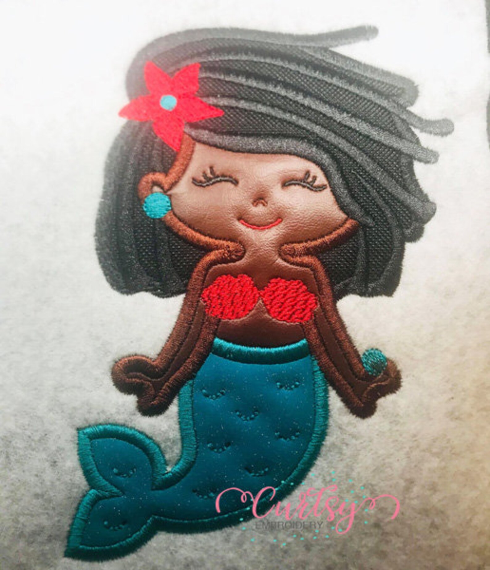 Mermaid Embroidery Design / Mermaid Applique Design / Mermaid Applique ...