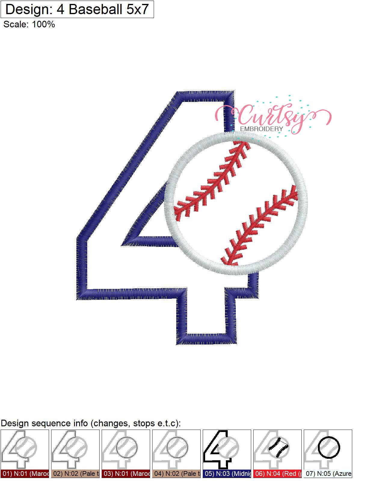 Baseball Applique Design / Baseball Birthday Embroidery Design ...