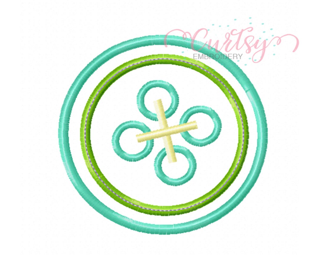 Button Applique Embroidery Design / Button Machine Embroidery Design ...