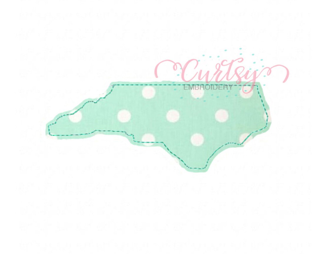 North Carolina Raggy Embroidery Applique Design in 16 Sizes / North ...