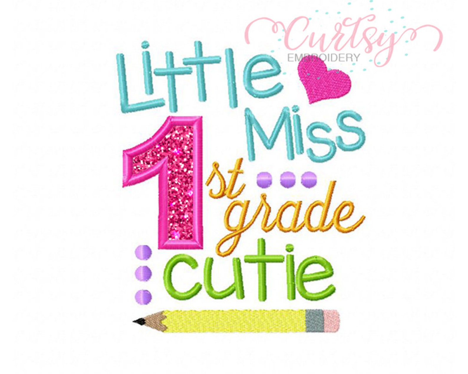 1st Grade Applique Design / Back to School Embroidery Design / - Etsy