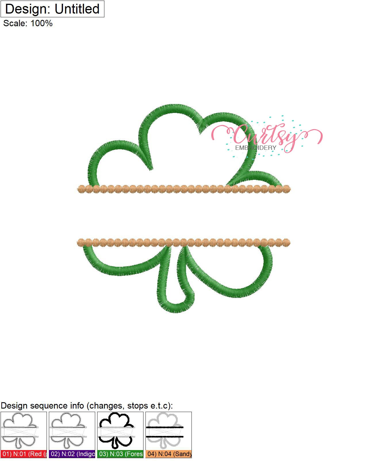 Shamrock Monogram Applique Design / Shamrock Applique Design / - Etsy