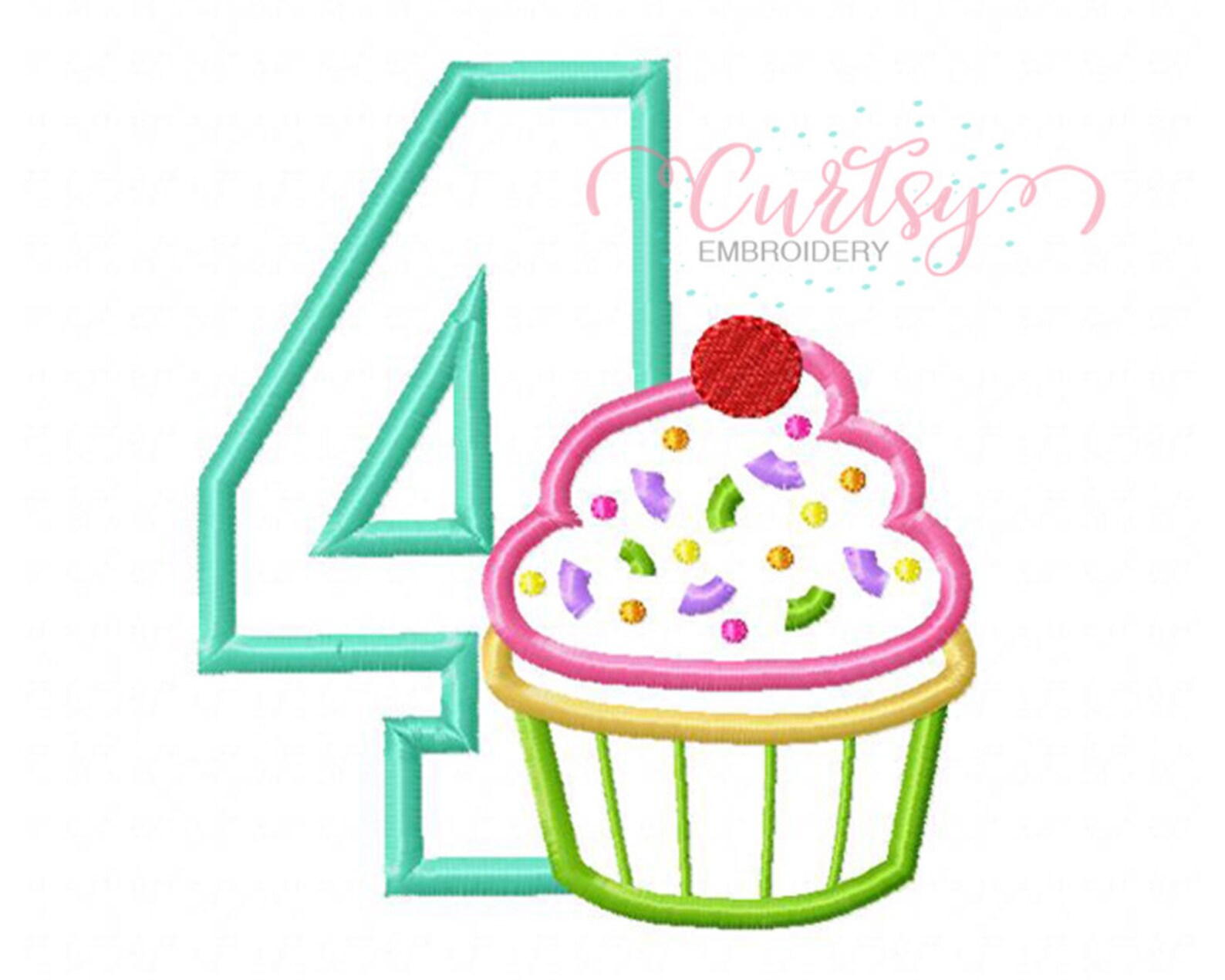 Cupcake Embroidery Design / Cupcake Applique Design / Cupcake Applique ...
