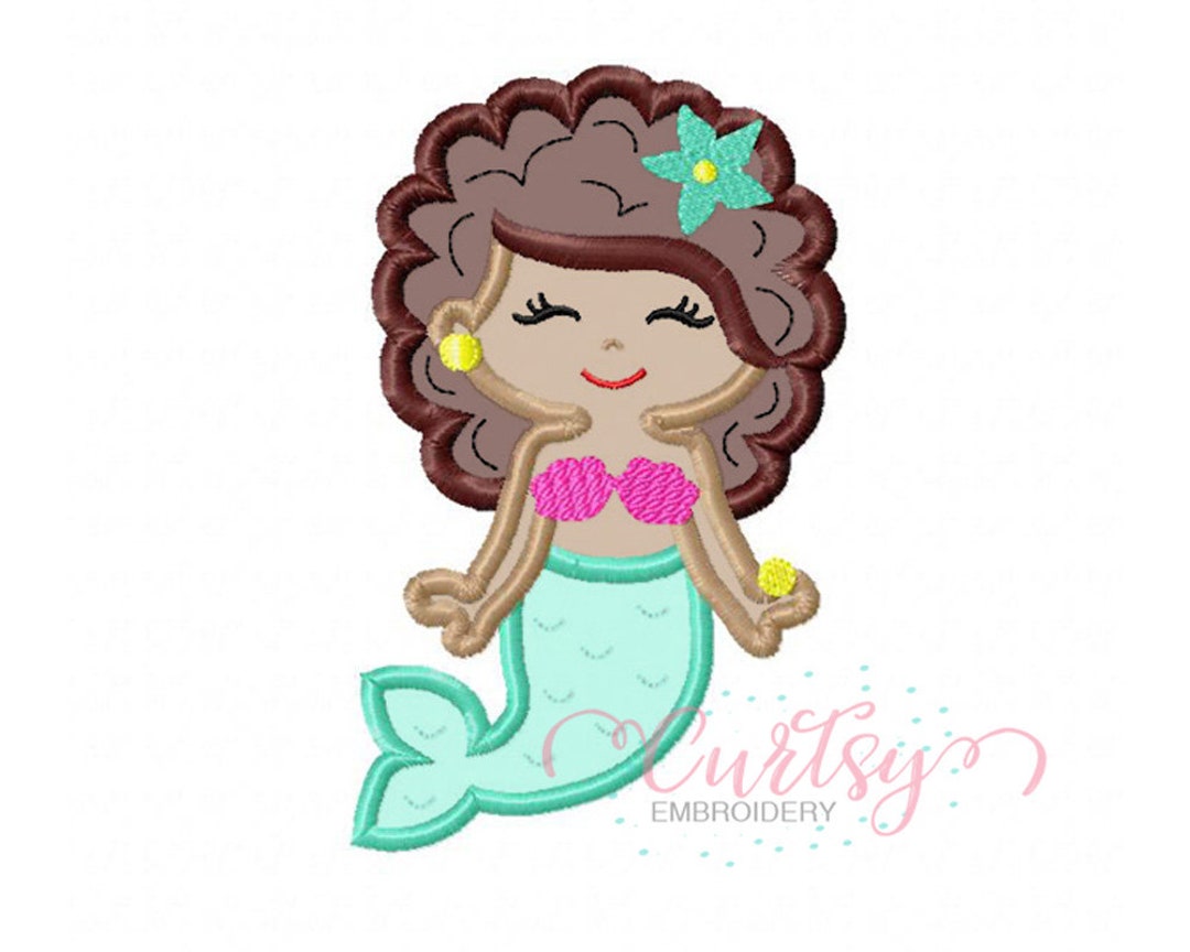 Mermaid Embroidery Design / Mermaid Applique Design / Mermaid - Etsy